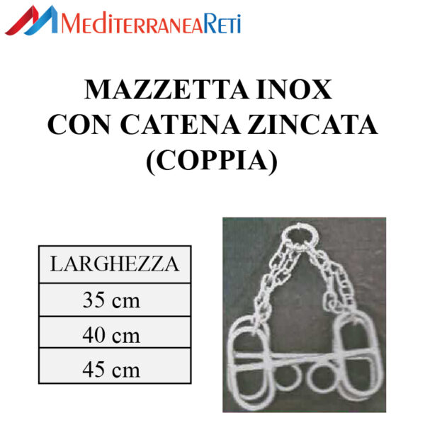 Mazzetta inox con catena - Mediterranea Reti